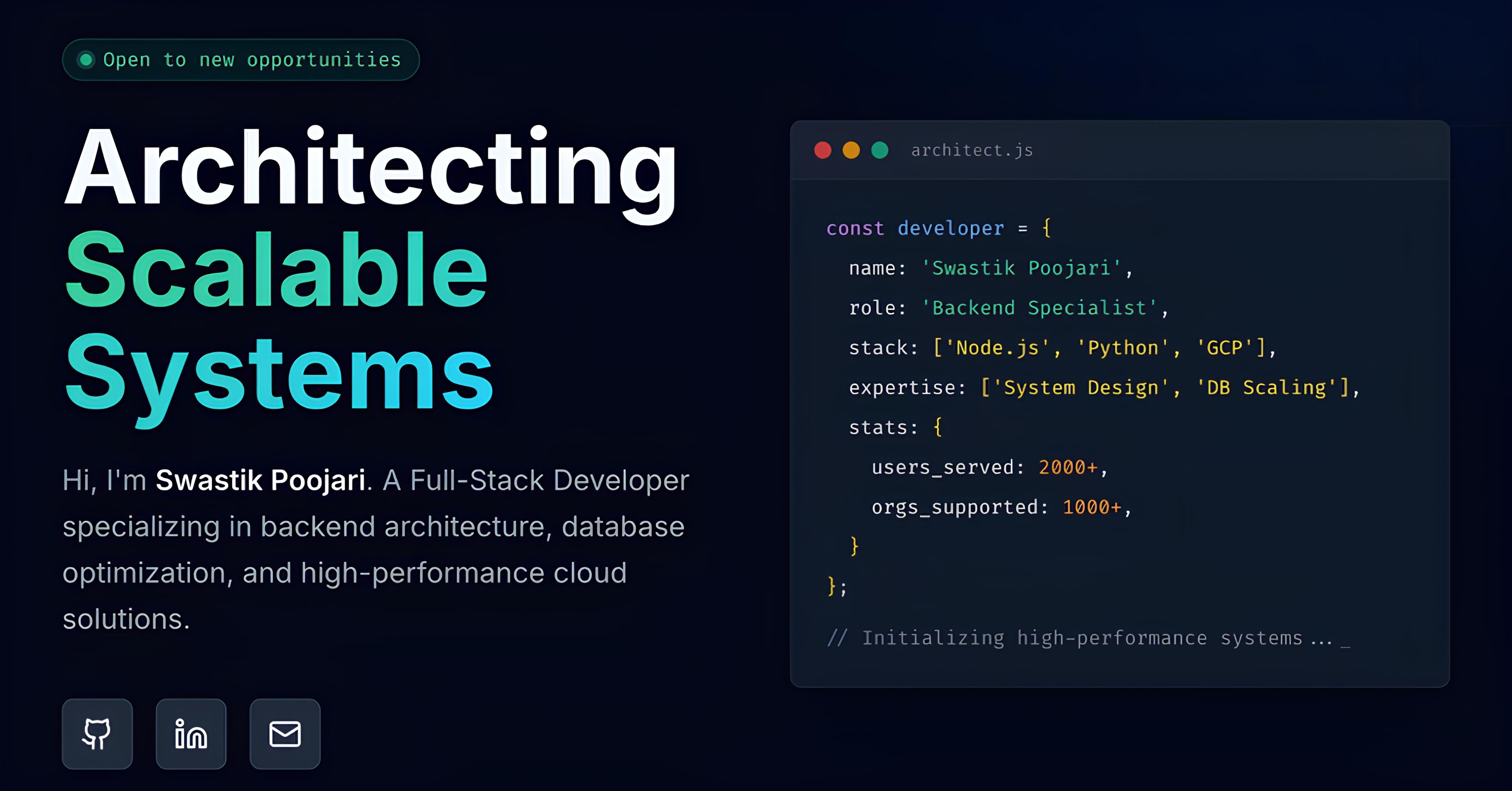 Swastik Poojari | Backend Architect & Full-Stack Developer | Node.js ...
